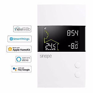 Sinopé Smart Low Voltage Thermostat TH1400WF (Compatible with Amazon Alexa) 24 V – Wi-Fi