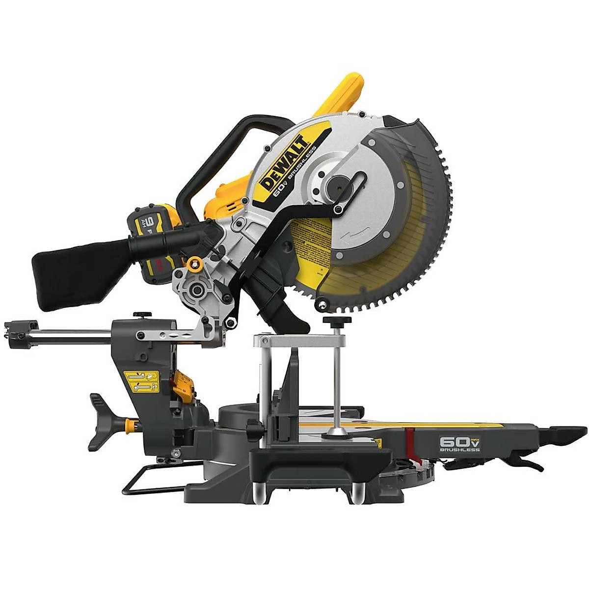 Dewalt DCS781X1 60V MAX Brushless Sliding Double Bevel Lithium-Ion 12 in. Cordless Miter Saw Kit (9 Ah)