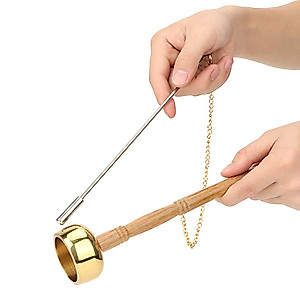 Tibetan Hand Bell，Meditation & Prayer Bells Buddhism Wooden Handle Brass Hand Bell Meditation Singing Bell Singing Scripture Implement Buddhist Supplies