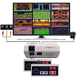 Retro Game Console,Classic Game System Built in 620 Games and 2 Classic Controllers,RCA Output Plug and Play Video Games