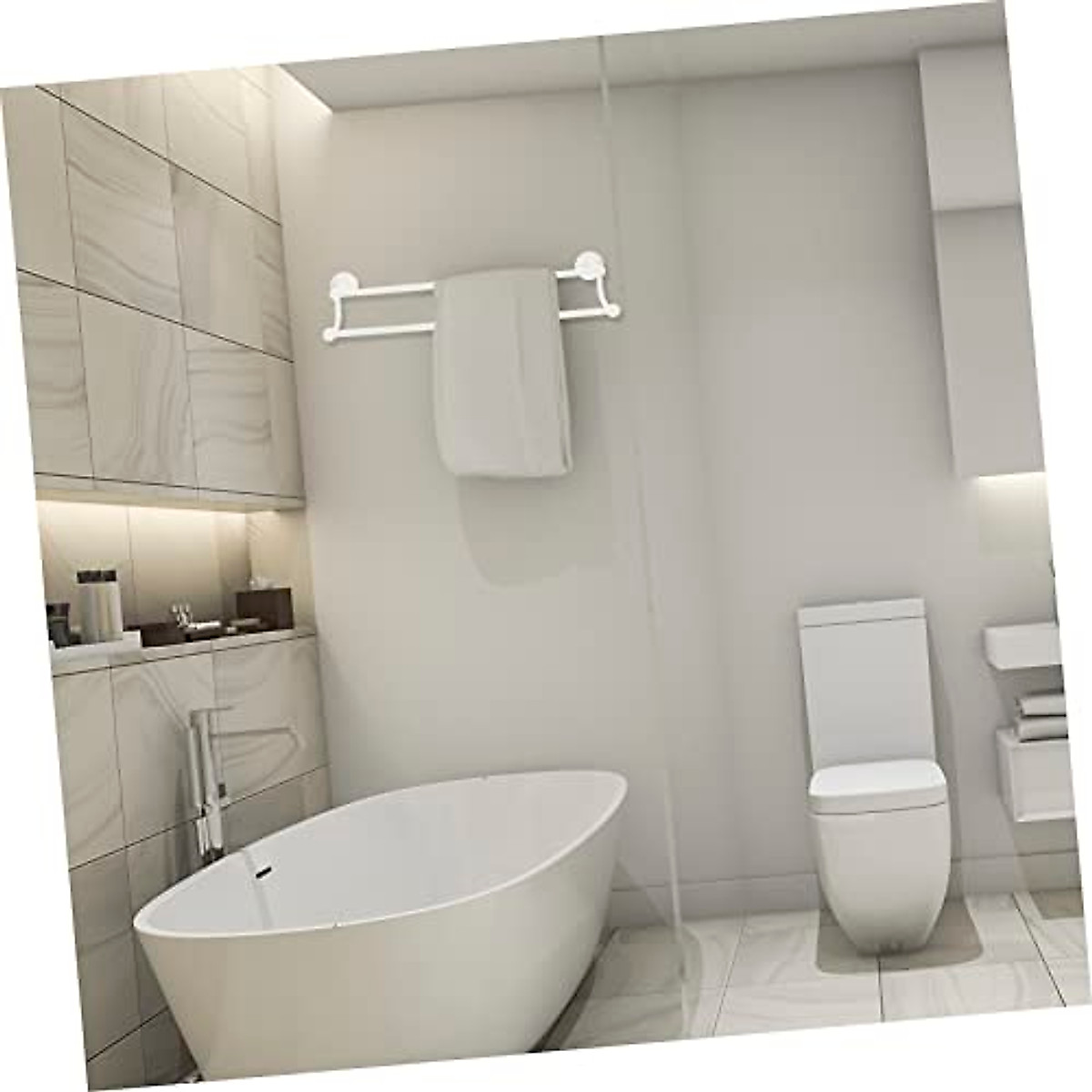 Cabilock 1 PC Double Bar Towel Rack White Bathrobe Towel Organization Bar Double Towel Bar Bathroom Towel Bar Decor Bath Towel Holder Hangers Hand Towel Rail Artistic Accessory Swivel Brass