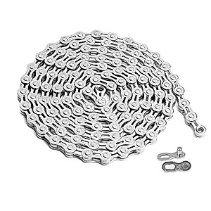 Hycline Bike Chain 6/7/8 Speed,Half Hollow Lightweight Bicycle Chains for Road Bike/MTB/BMX,1/2 x 3/32 Inch 116 Links-Silver