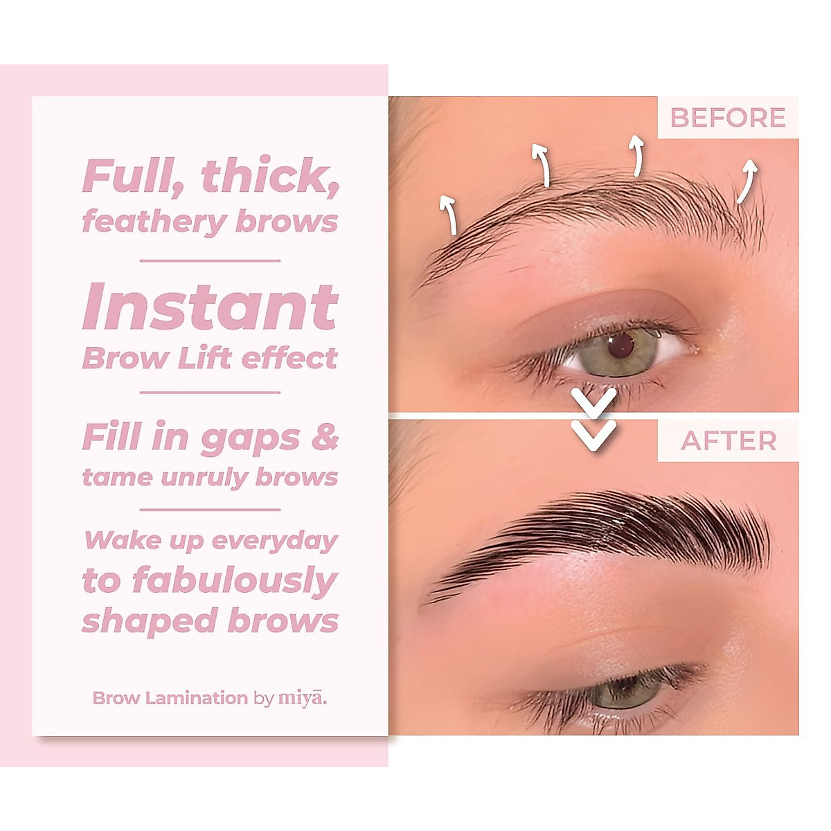 MIYA LASH 2 in 1 Lash Lift & Brow Lamination Kit | Instant Fuller Eyebrows, Eyelashes | Salon Result lasts 8 weeks | Professional LVL, Perm, Laminate with Silicone Shields, Lash Picks
