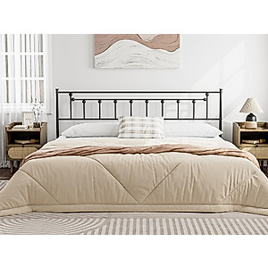 IKIFLY Metal King Size Headboard, Sturdy Steel Headboard Only for King Size Bed, Rustic Farmhouse Style, Easy Assembly, Attach Frame, Black/King