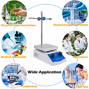 Magnetic Stirrer Hot Plate Mixer 1000ml Stirring Capacity Magnetic Hotplate Stirrer SH-2 Magnetic Stirrer Lab Hotplate Magnetic Stirrer Heater Max 520°F 100-2000 RPM