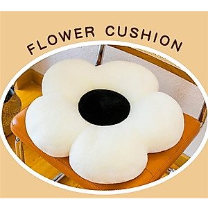 ELONEL Flower Pillow Cushion Cushion Sofa Cushion Living Room Window Decoration Tatami Bedroom futon Cushion Chair Cushion (35cm/13.7inch, White)