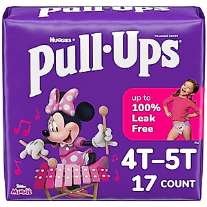 Pull-Ups Girls' Potty Training Pants, Size 4T-5T Training Underwear (38-50 lbs), 17 Count