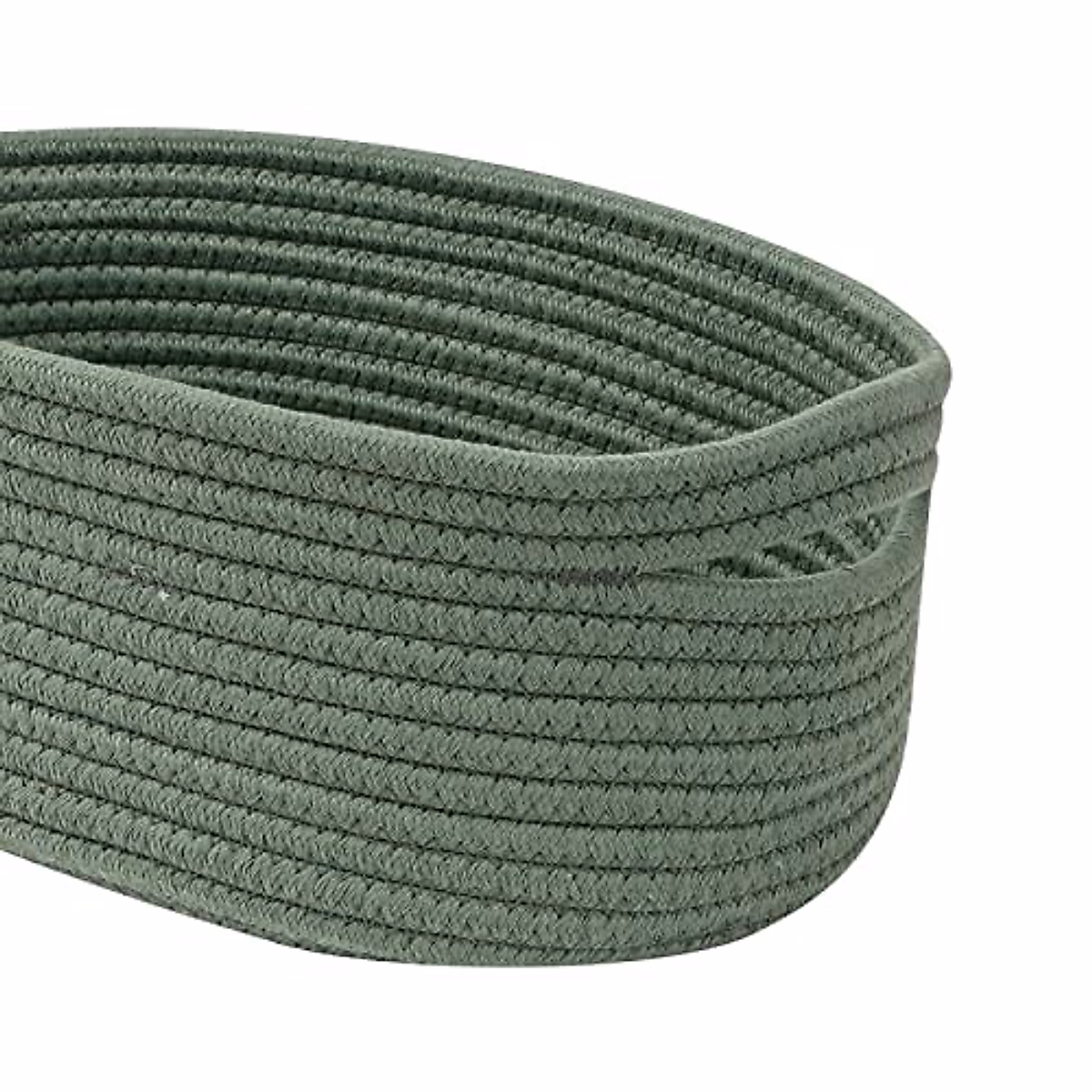 Kriitools Shelf Storage Baskets for Organizing|Decorative Basket for Closet Storage|Toy Baskets&Bins|Small Woven Rope Baskets-13x8.66x5.11’’,Durable&Stylish,Oval 3 Packs Green