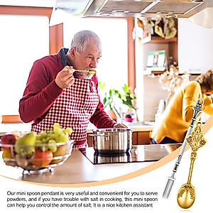 30 Pieces Mini Shovel Medicine Spoon, Mini Shovel Tableware Charm Pendants and Micro Scoops Pendants Alloy Spoon Pendant Charms for Home Supplies Pendants Necklace, 6 Style