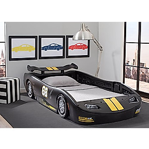 Delta Children Turbo Race Car Twin Bed, Black
