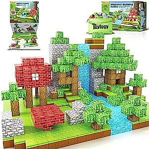 100PCS Magnetic Blocks-Build Mine Magnet World Set, Magnetic Toys for Boys & Girls Age 3-5 6-8, STEM Sensory Toys for Toddlers Gifts for 3+ Years Old Girls Boys, Classroom Must Haves Construction Toys
