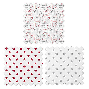 Bacati Baseball Red/Grey Muslin Quilted Changing Pad Cover