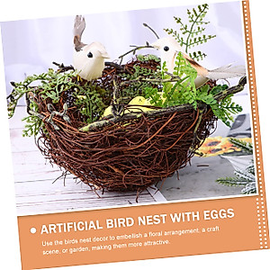 DECHOUS 1 Set Bird Nest Set Christmas Tree Ornaments Spring Fling Decorations Spring Decorations Rattan Bird Nest Easter Artificial Nests Easter Bird Birds Nest Easter Decorations Fake Egg