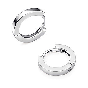 Small Silver Hoop Earrings for Women : 14k White Gold Plated Hypoallergenic Tiny Cartilage Huggie Girls Ear Jewelry