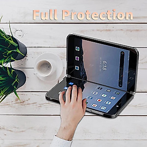 BWEGRHE Moon Spaceship Designed for 8.1" Microsoft Surface Duo Case, Full Cover Ultra Thin PU Leather Back Hard PC Phone Case for Microsoft Surface Duo (2020)