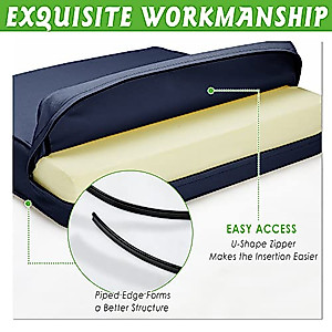 RYB HOME Outdoor Patio Cushion Covers 24"x24", Fade Resistant Fabric Sun-Proof & Waterproof Durable Slipcover for Outdoor Couch Chair Sofa Bench, Navy Blue, 4 Pieces, Covers Only