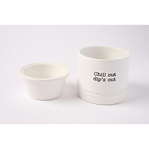 Mud Pie Circa Dip Chiller, White, assembled 5" x 4.5" dia