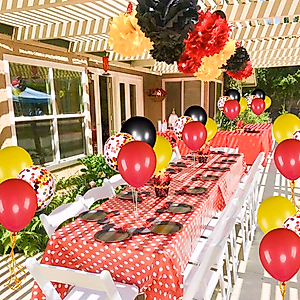 JOYYPOP 80 pcs Black Red Yellow Latex Balloons with Confetti Balloons for Baby Shower,Mouse balloon Theme Party Decoration,Brithday Party