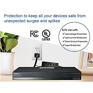 SOLTECH 12V 5A CCTV Adapter, Wisenet Compatible Security Camera Power Supply with 8-Way Splitter, AC DC Converter 100-240V to 12V 5A 60W Transformer, with Samsung Wisenet, Night Owl, Q-See, Black