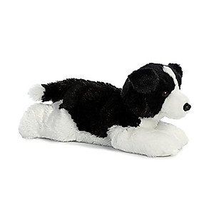Aurora® Adorable Flopsie™ Border Collie Stuffed Animal - Playful Ease - Timeless Companions - Black 12 Inches