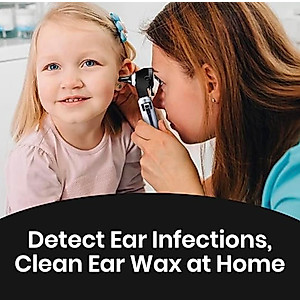 Generic Zaxxan- Pocket Pro Otoscope with Both Adult and Pediatric Disposable Specula Tips and Protective Hard Plastic Case, Black