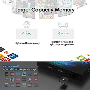 Android 10.0 TV Box, 4GB RAM 32GB ROM Android TV Box Quad-core Smart Android TV Box 64bit, Support 2.4G/5.0G Dual WiFi 6K Utral HD / 3D / H.265 with BT 5.0