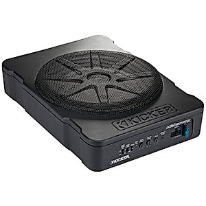 KICKER 46HS10 Compact Powered 10-inch Subwoofer (Renewed)