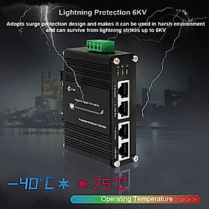 Industrial 2 Ports PoE Injector, Hardened Gigabit 30W PoE+ Injector IEEE802.3 at POE Adapter POE Midspan Max 60W Single Port Power Over Ethernet with 12-48V DC Input DIN Rail Mount