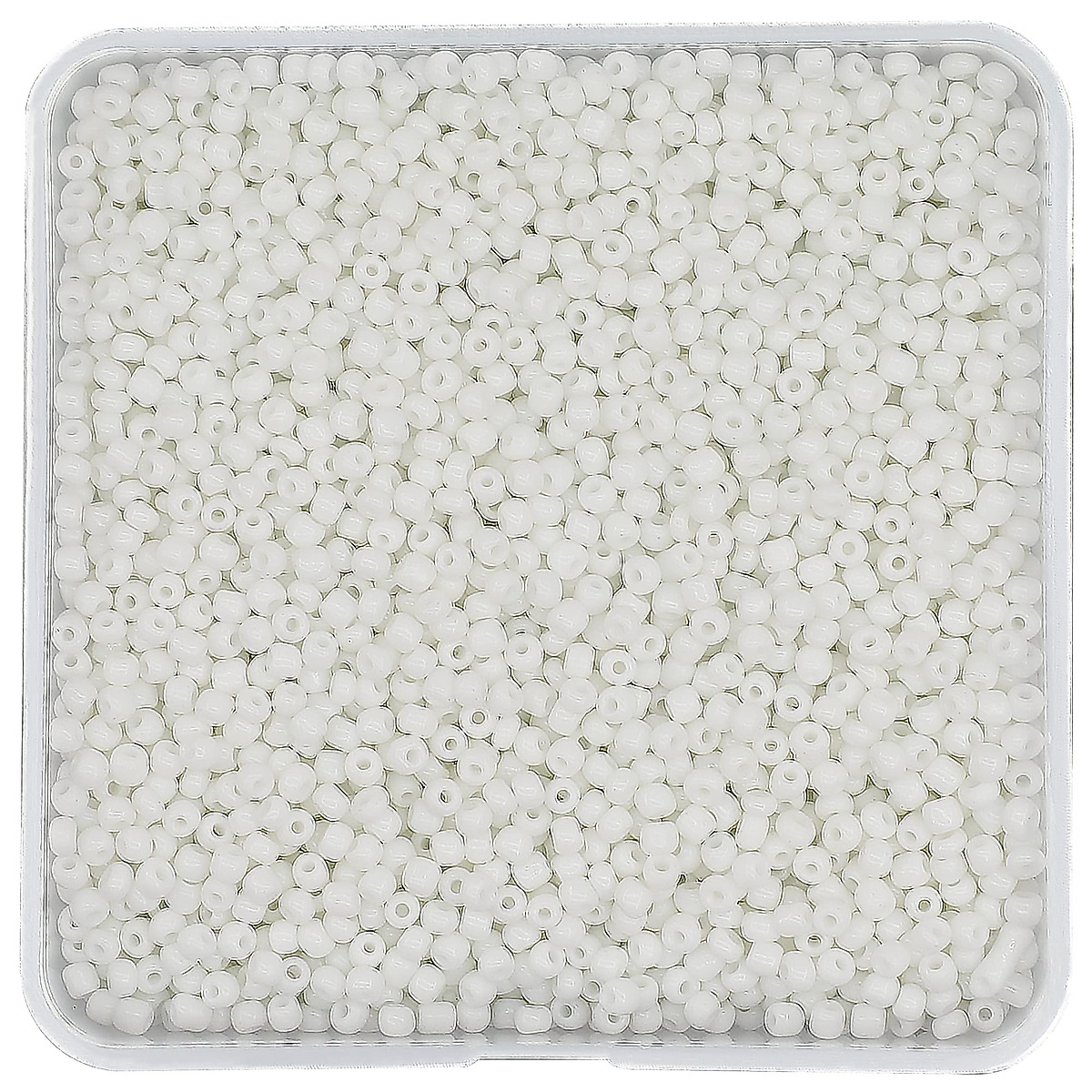 Auvoau 3mm Glass Seed Seed Beads Opaque White About 5000pcs/150Grams 8/0 Small Craft Beads for DIY Bracelet Necklaces Craft Jewelry Making Supplies