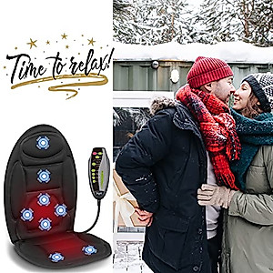 Mynt Vibrating Massage Chair Pad: Relieve Back, Neck, and Thigh Pain with Heating Pads - Over-Seat Cover for Improved Blood Circulation and Muscle Refreshment