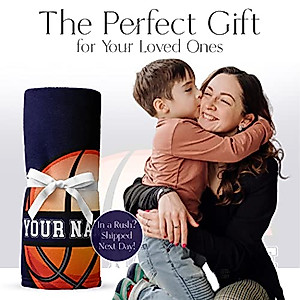 Personalized Basketball Blanket | Soft & Warm Athlete Throw Blanket | Custom Blanket for Kids, Adults | Personalized Blanket for Couch, Sofa, Bedding | Gift for Birthday & Christmas (Fleece – 50x60)