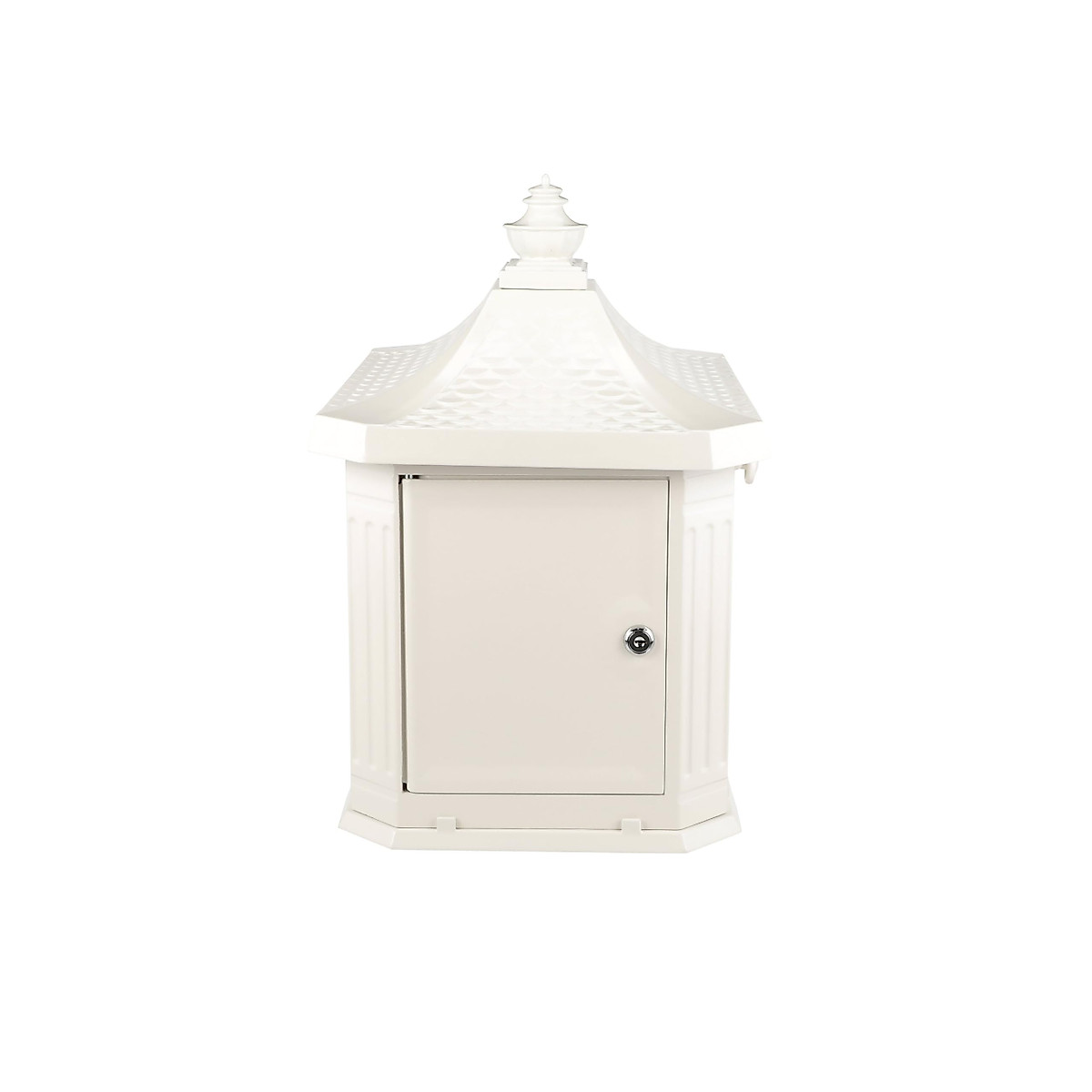 Architectural Mailboxes Hamilton Cast Aluminum, Locking, Post Mount Mailbox, Compatibility Code C, HM200WAM, White, Large Capacity