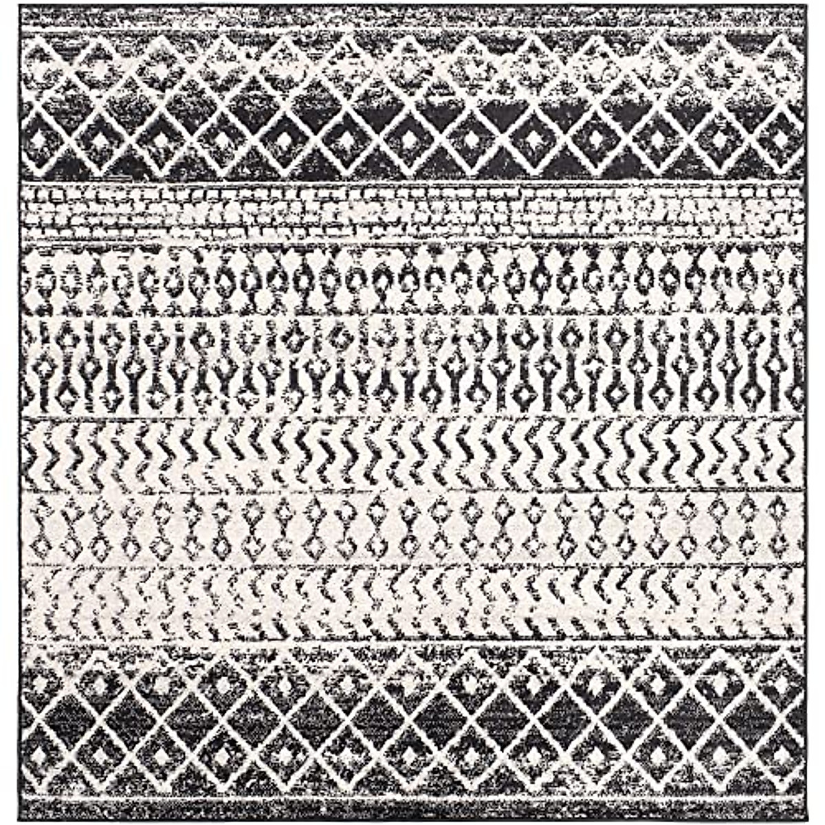 Artistic Weavers Chester Boho Moroccan Area Rug,5' Square,Black