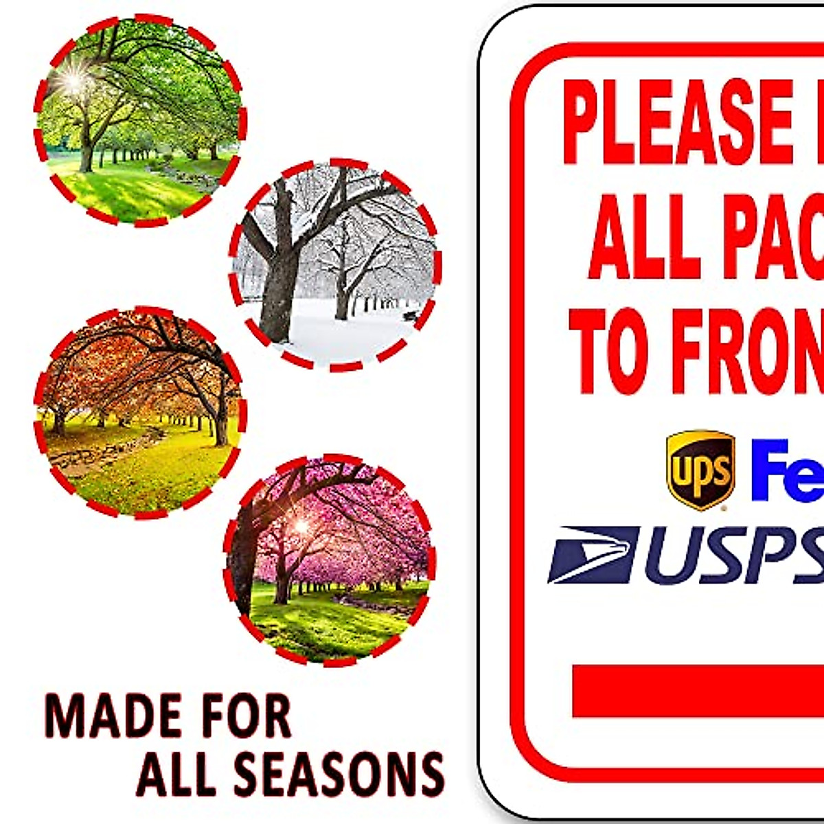 Please Deliver All Packages to Front Door Right Arrow Delivery Sign for Delivery Driver Delivery Instructions for My Packages from Amazon, FedEx, USPS, UPS - Indoor Delivery Signs for Home - 8.5"x10"