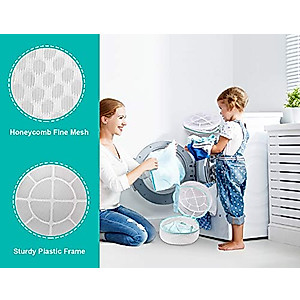 Plusmart Large Mesh Lingerie Bags for Laundry, Bra Washing Bag for Washing Machine/Washer, F to G Cup, 3 Pack White