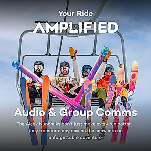 ALECK Nunchucks Universal Wireless Bluetooth Helmet Speakers Headphones for Ski and Snowboard Audio-Ready Helmets, Glove Friendly Controls, Microphone Headset for Hands-Free Calls, 2-Pack