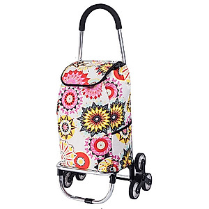 SH-gwtc Shopping Trolley,Foldable Shopping Cart Six Wheels Climbing Trolly/Aluminum Alloy/Waterproof Shopping Bag (Color : A)