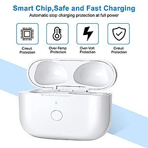 Wireless Charging Case Replacement Compatible with AirPods 3rd Generation, Air Pods 3 Charger Case with Pairing Sync Button - White