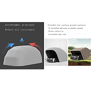 ZYMEN Stainless Steel Grey Carport, Foldable Retractable Car Awning, Semi-Automatic Durable Shelter, Mobile Folding Garage L5.5m * W 2.5m * H 2.3m