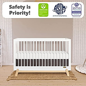 Dream On Me Hygge 5-in-1 Convertible Crib in Weathered Vintage Oak, JPMA & Greenguard Gold Certified, Made of Sustainable Pinewood, Easy to Clean, Safe Wooden Nursery Furniture