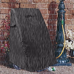 GEHENG Garden Hose Reel Cover, 420D Oxford Polyester Coated Tarp, 100% Waterproof, All Weather Use, for:Klz,Suncast,OB and More,Black.25.9" x24.8" x 34.6".