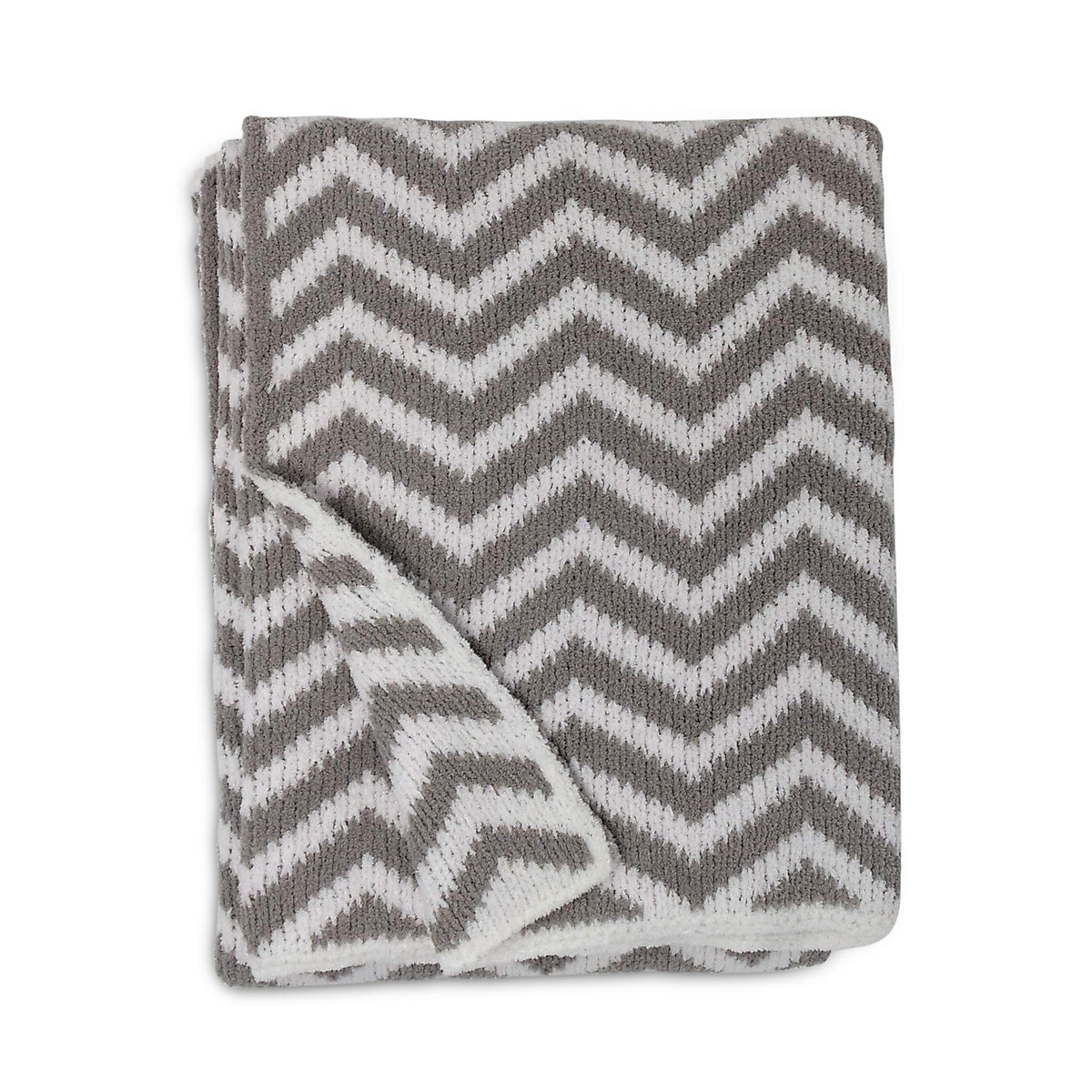 Living Textiles Chevron Chenille Soft Baby Blanket PREMIUM Cozy Fabric for BEST COMFORT - For Infant,Toddler,Newborn,Nursery,Boy,Girl,Unisex,Throw,Crib,Stroller,Gift, Grey Chevron 40x30