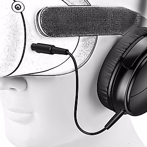 Geekria VR Short Audio Cable Compatible with Oculus Quest 2, HTC Virtual Reality Headset, 3.5mm Male to 2.5mm Male Cord, Replacement Cable for VR Headphones (1ft / 25cm)