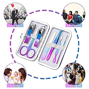 CGBE Manicure Set Nail Clippers Pedicure Kit Men Women Grooming kit Manicure Professional Tools Gift 7Pcs with Luxurious Travel Case