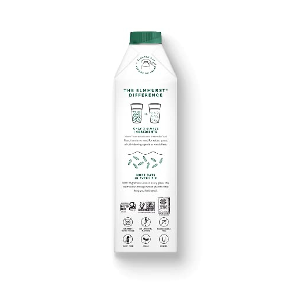 Elmhurst 1925 Milked Oats Unsweetened Oat Milk, 32 Ounce (Pack of 6)