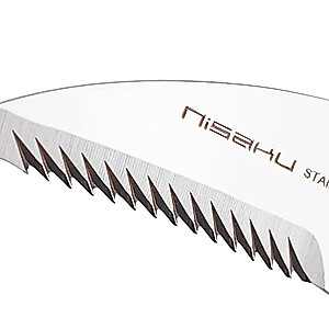 Nisaku NJP140 Zassou Nukigama Saw Tooth Mini Sickle, Japanese Stainless Steel 2.75-Inch Blade, 5.25-Inch Black Lacquered Wood Handle