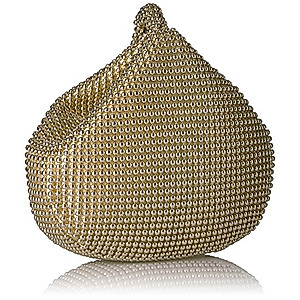 Jessica McClintock womens Staci Mesh Wristlet Pouch Evening Handbag, Light Gold, One Size US