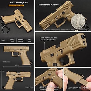 WOHEIHEI Novelty Gun Model Keychains, Fashion Pistol Shape Keychain, Fidget Gadgets for Adults, Birthday Christmas Gift for Men, Women, Friends or Colleagues (Black)