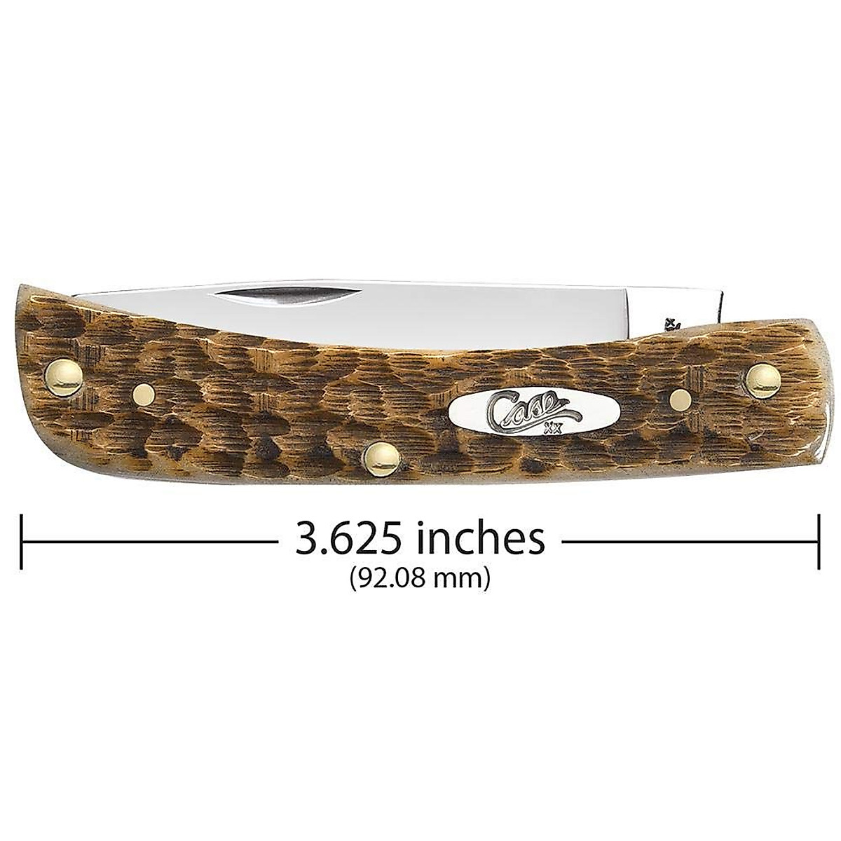 Personalized Case Amber Bone Peach Seed Jig Sod Buster Jr Pocket Knife with Free Text Laser Engraving
