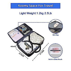Travel Laptop Backpack, 40l Extra Large Laptop Backpack for Men Women, Business Carry on Backpack with USB Charging Port Fits 17 Inch Notebook, College Bookbag Duffel Bag for Weekender Work, Black
